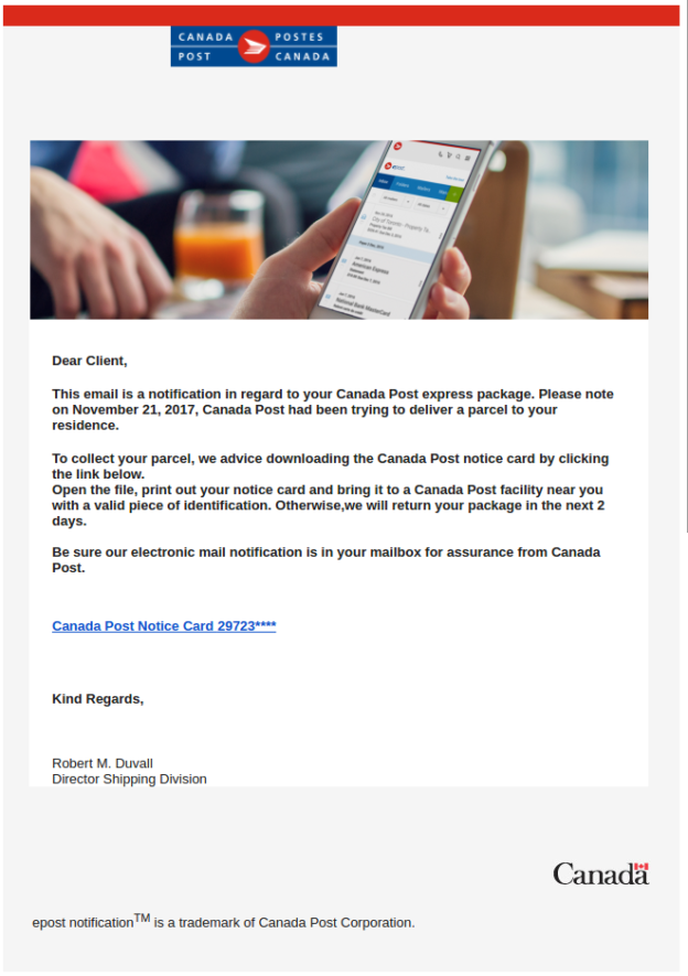 Canada Post Scam - ROHANA REZEL